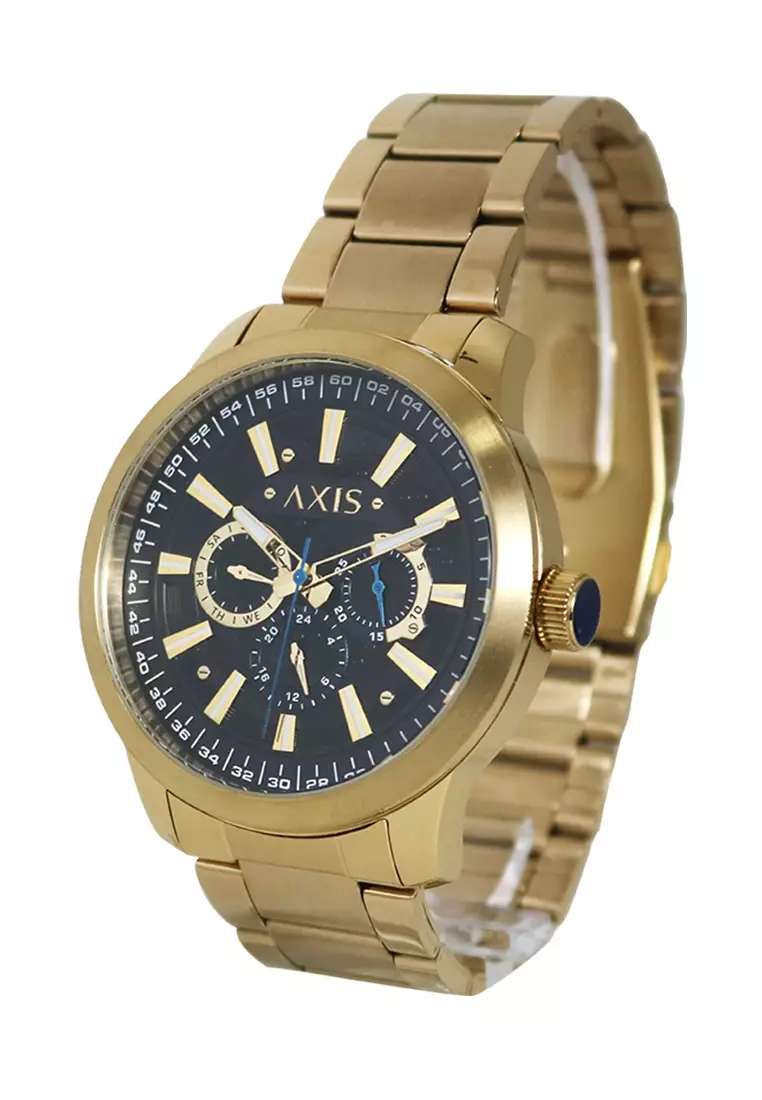 Buy Axis Axis Charles Gold Stainless Steel Analog Quartz Unisex Watch ...