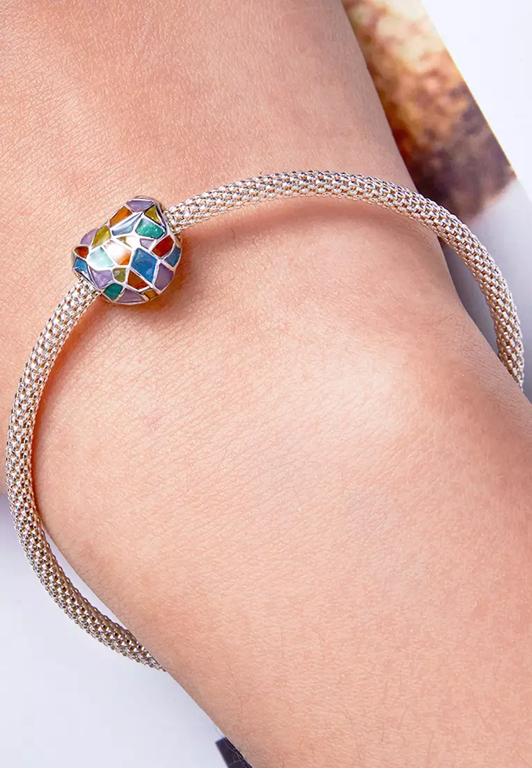 Buy 925 Signature Solid 925 Sterling Silver Catholic Stained Glass ...