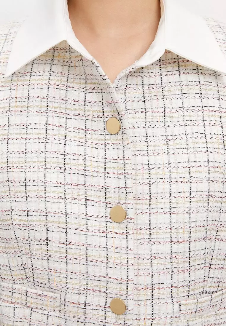 Buy Pomelo Tweed Jacket - White 2025 Online | ZALORA