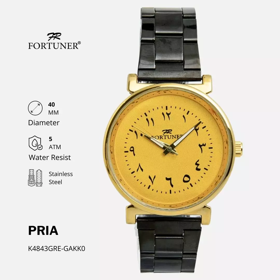 Jual Fortuner Watch Jam Tangan Pria Analog Angka Arab Rantai Tahan Air ...