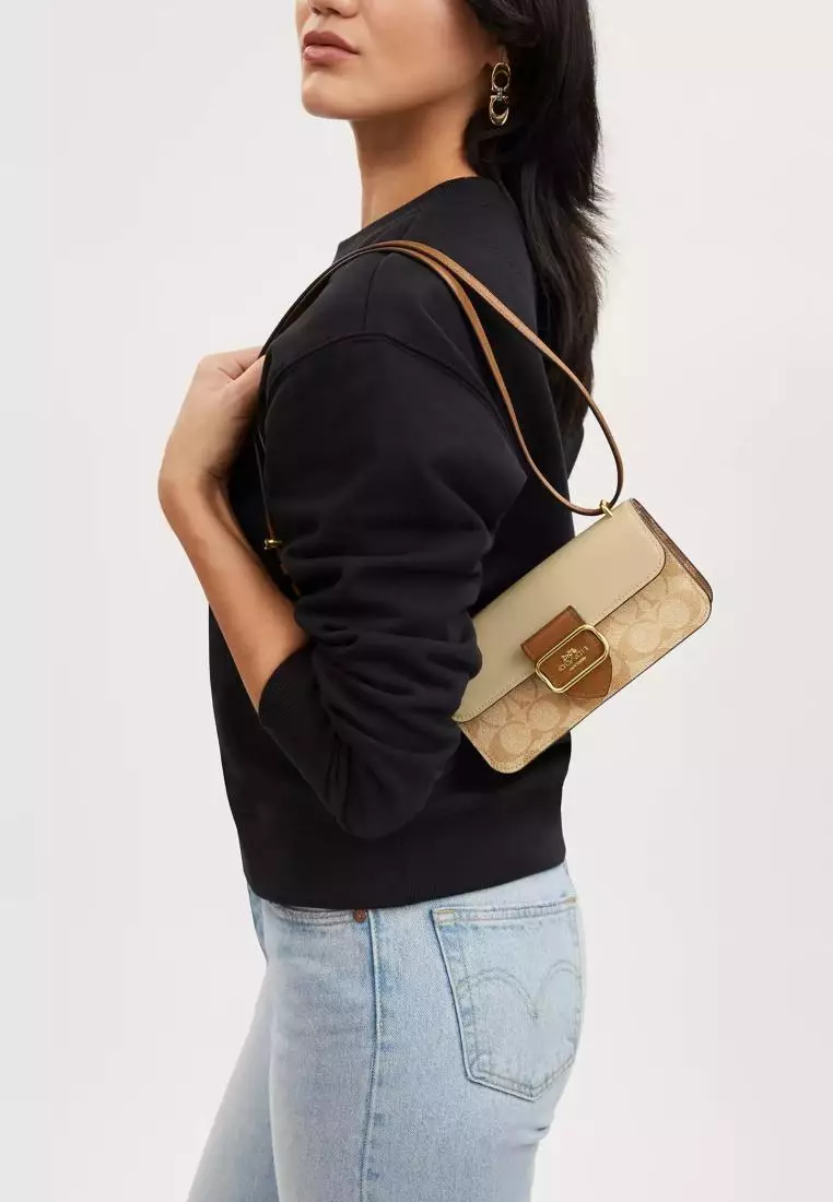 Jual Coach Coach Morgan Crossbody In Blocked Signature Canvas Light ...