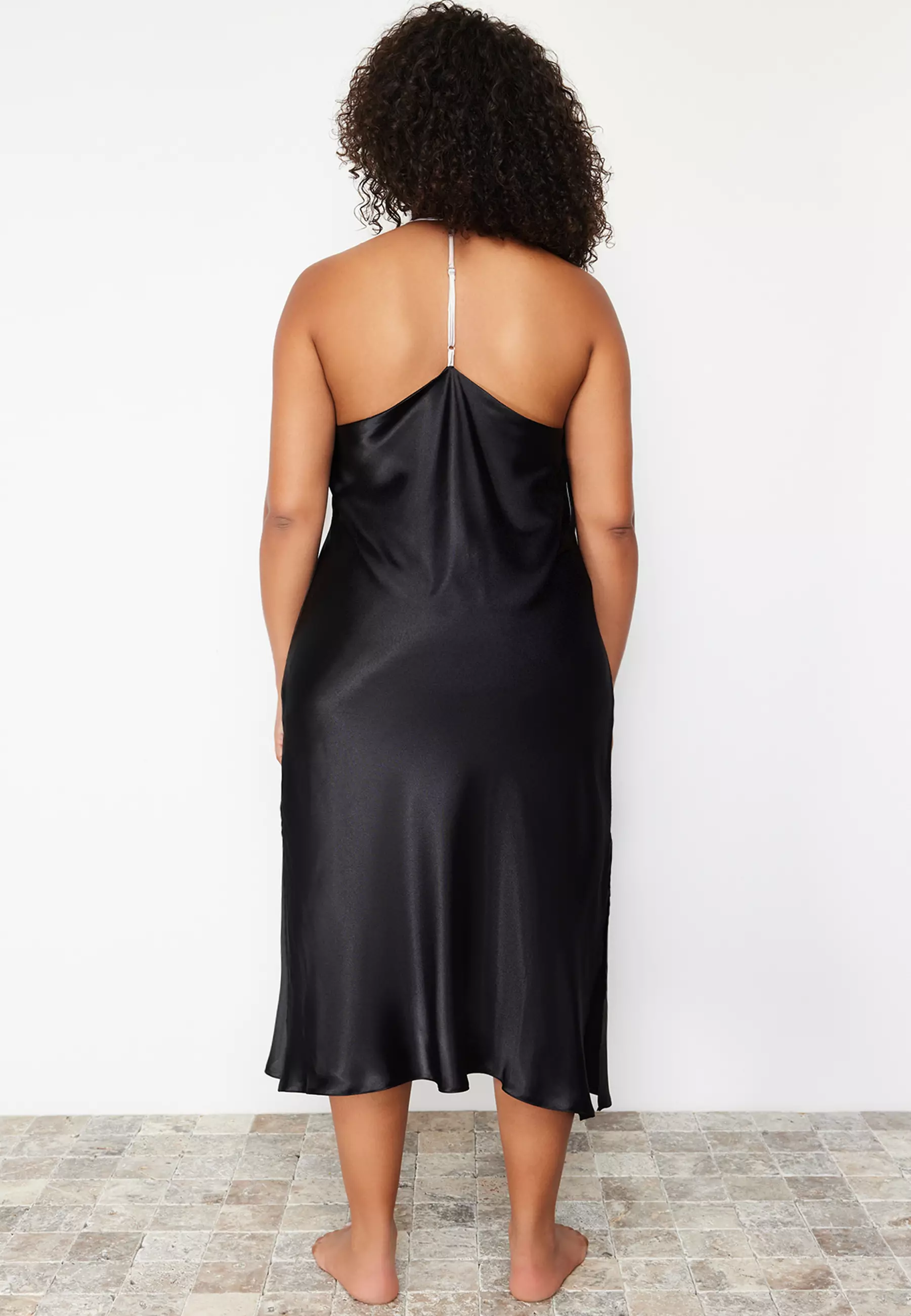 Buy Trendyol Plus Size Strappy Satin Nightgown Online Zalora Malaysia