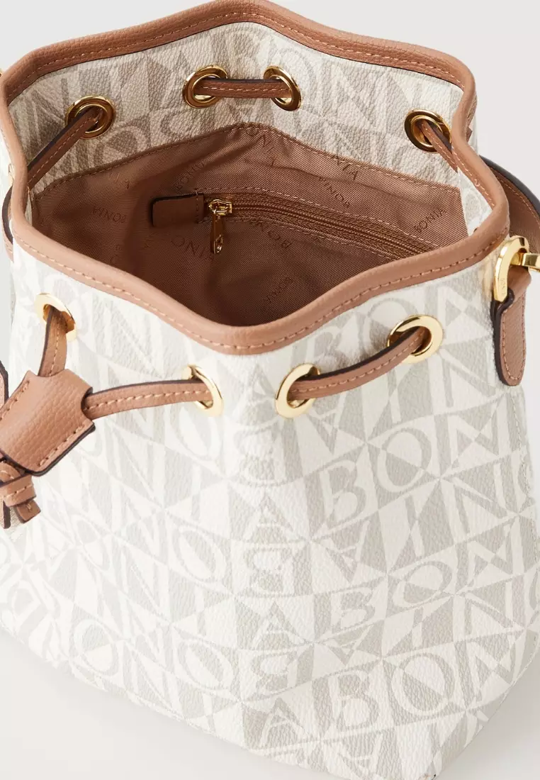 Jual BONIA Monogram Bucket Bag latte Original 2025 | ZALORA Indonesia