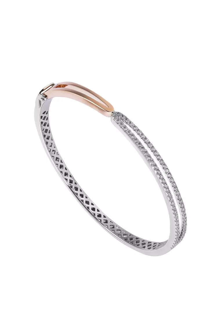 Buy TOMEI TOMEI Diamond Bangle, White+Rose Gold 585 Online | ZALORA ...