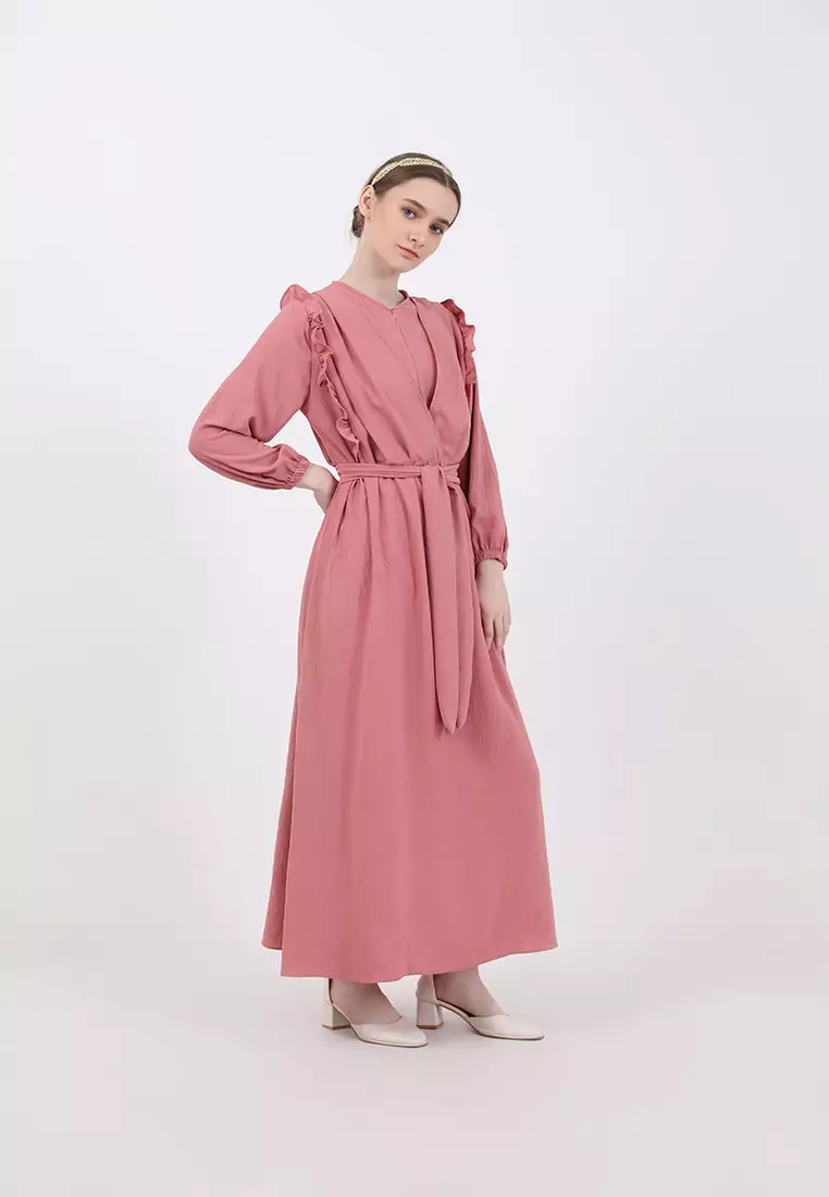 Jual Berrybenka Label Sofia Meena Maxi Dress Pink Original 2026 ...