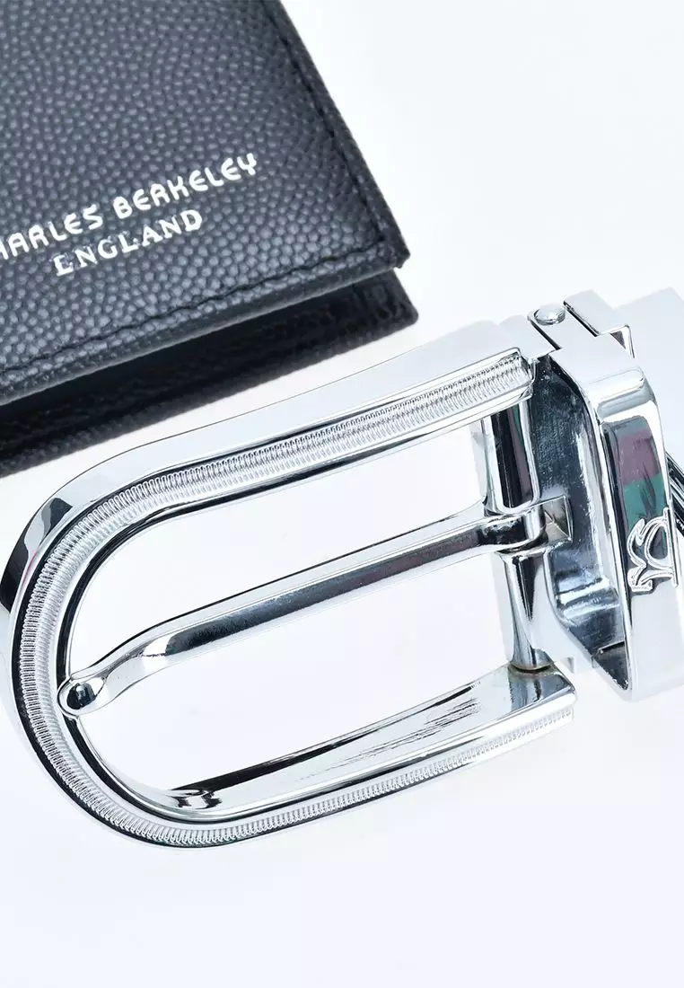 Buy Charles Berkeley Tumbled Leather Bifold Wallet & Silver Buckle ...