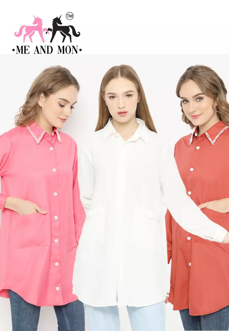 Jual Me and Mon Women Kemeja Payet In Fusha Me and Mon Original 2024 ...