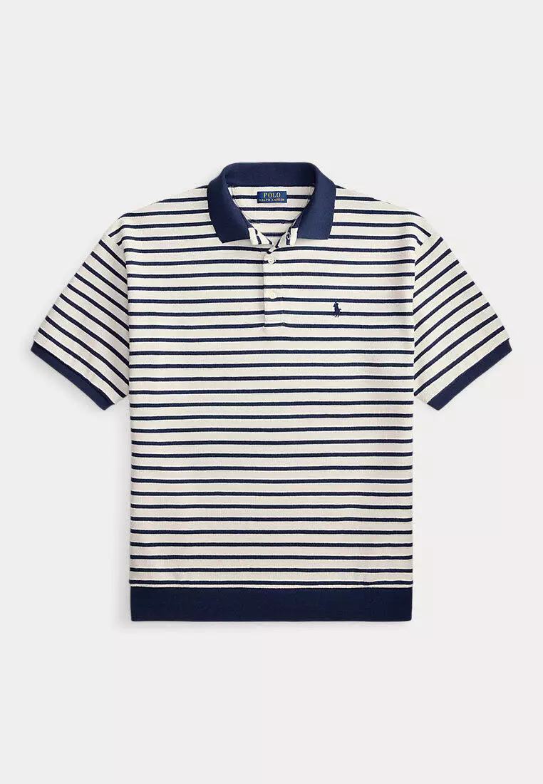Buy Polo Ralph Lauren Relaxed Fit Striped Textured Polo Shirt 2026 ...
