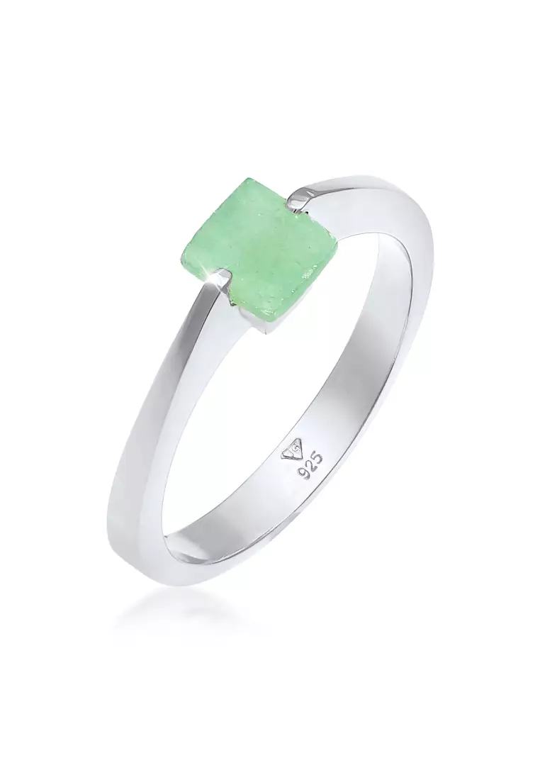 ELLI GERMANY Ring Green Square Classic Modern Jade Gemstone 2024 | Buy ...