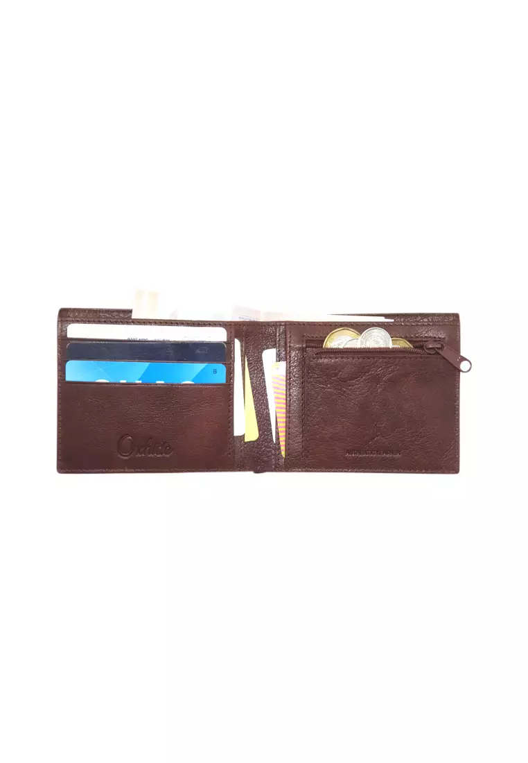 Buy Oxhide Mens Leather Bifold Minimalist Wallet -Slim Wallet with Coin ...