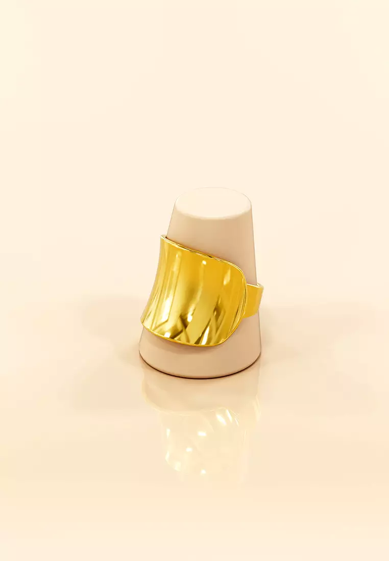 Buy Bullion Gold Folded Ring in Gold Online | ZALORA Malaysia