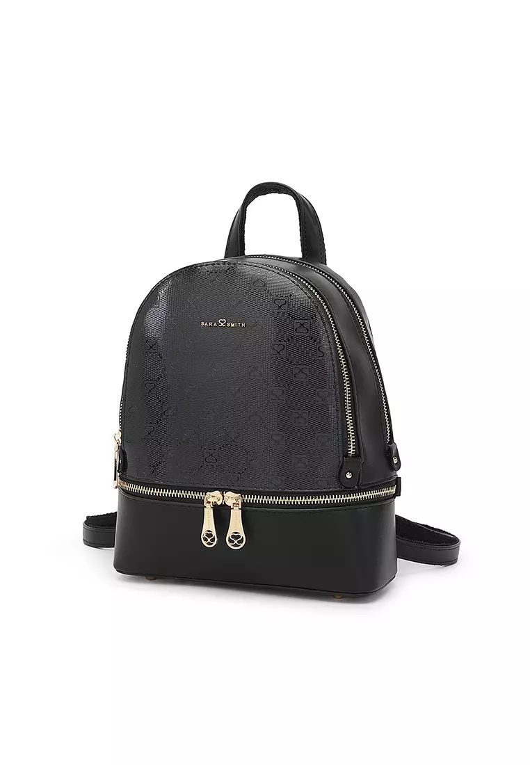 Buy Sara Smith Women's Monogram Backpack - Black 2025 Online | ZALORA