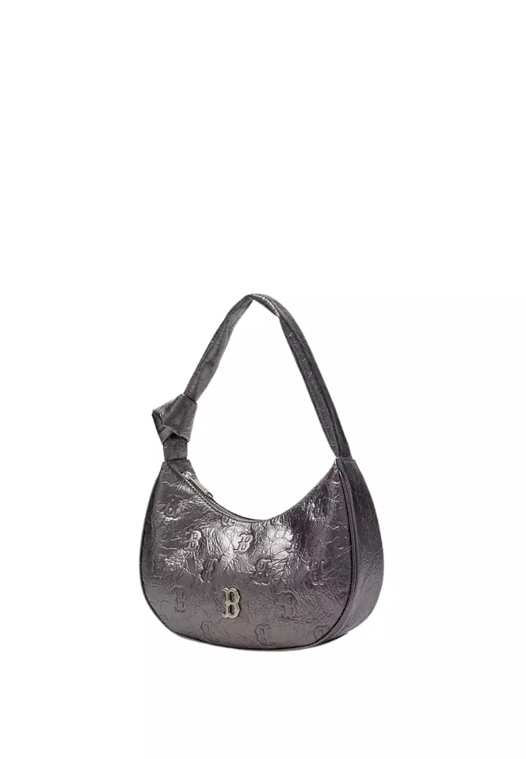 Jual MLB Korea Classic Monogram Crack Embo Hobo Bag - Boston Grey ...