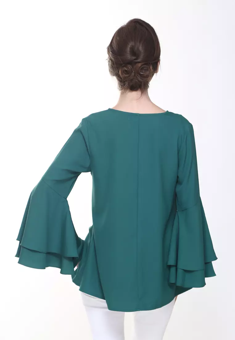Buy Rina Nichie Basic Rena Top in Emerald Green Online | ZALORA Malaysia
