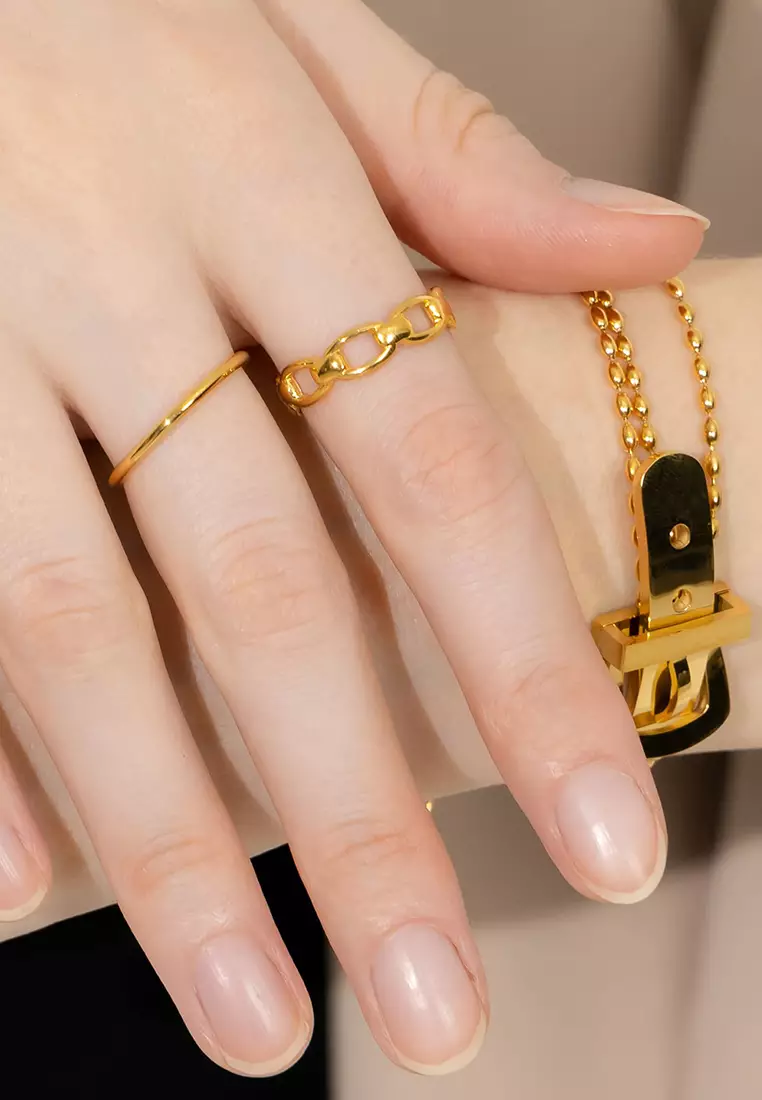 Buy Bullion Gold Rheda Classic Tubular Ring in Gold Online | ZALORA ...