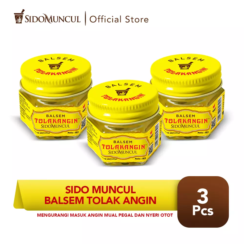 Jual Sido Muncul Tolak Angin Balsem 3x20gr Mengurangi Masuk Angin Mual Dan Nyeri Otot Original