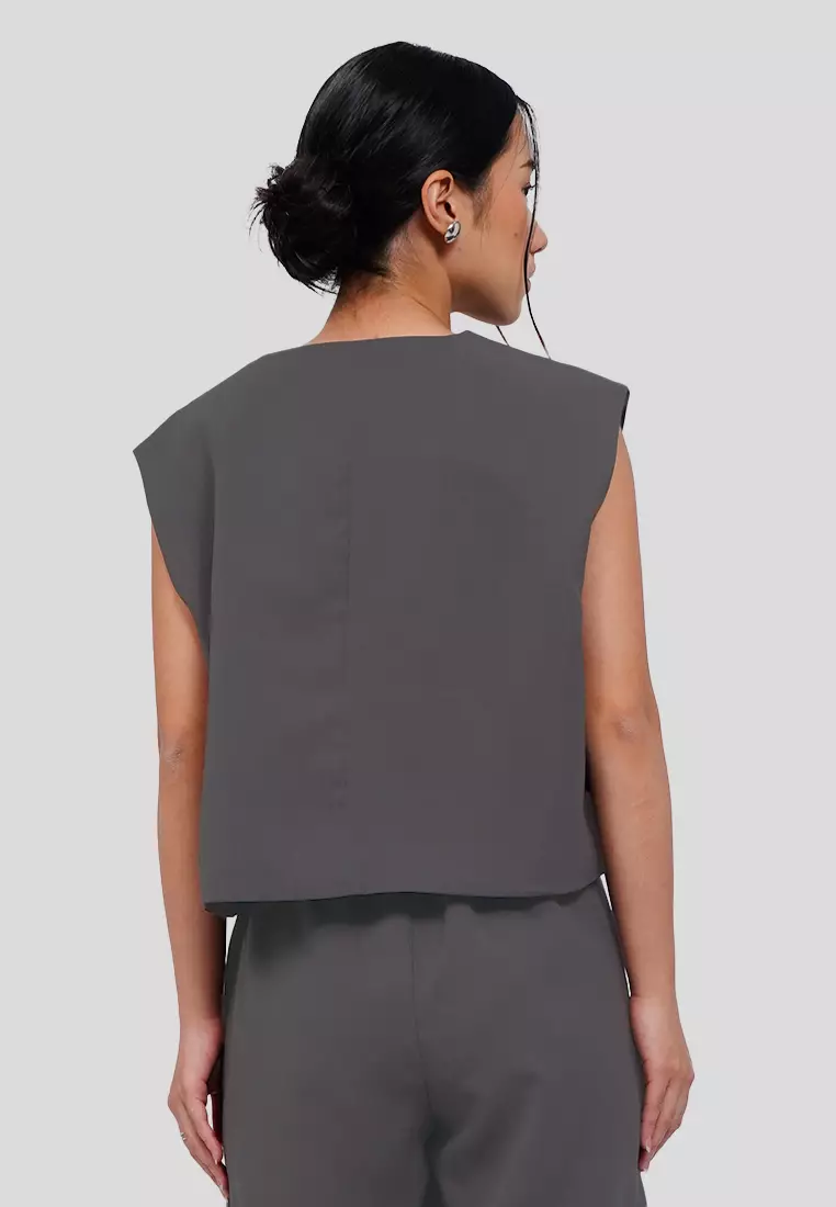 Jual Executive Cropped Boxy Vest Original 2025 | ZALORA Indonesia