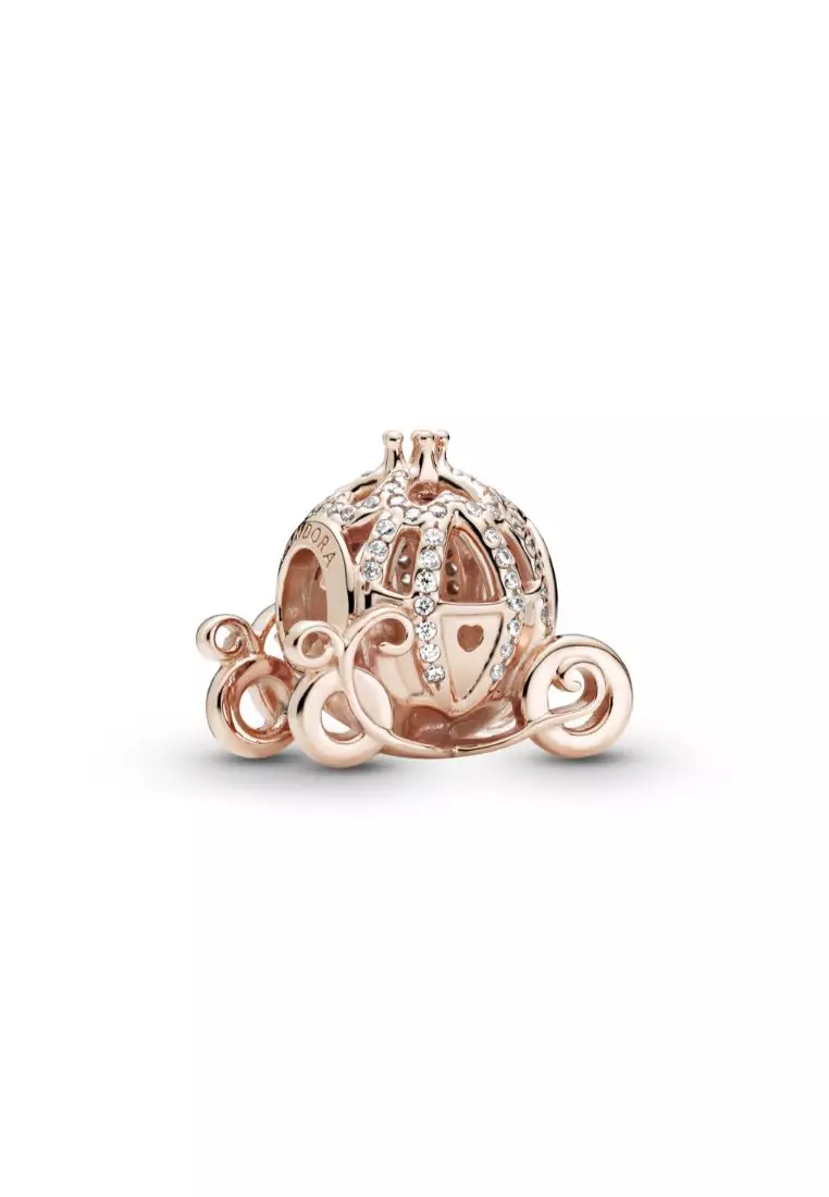 Buy PANDORA Pandora x Disney 14k Rose Gold Plated Cinderella Sparkling Carriage Charm Online ...