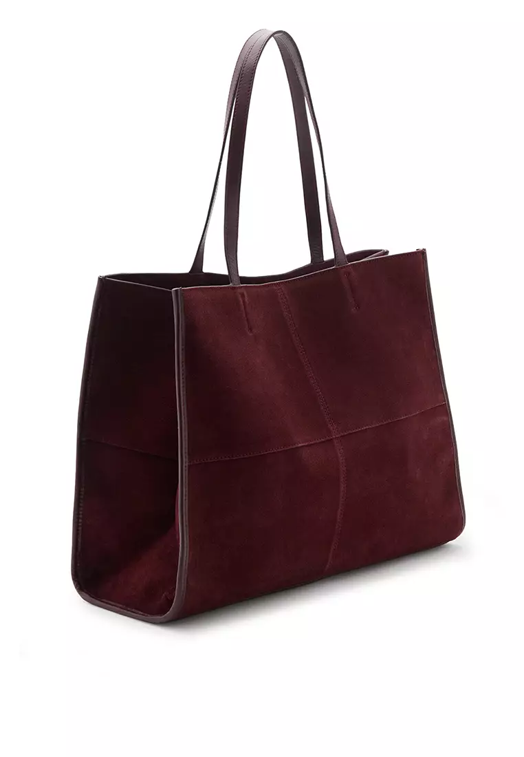 Buy Mango Suede Leather Shopper Bag 2025 Online | ZALORA