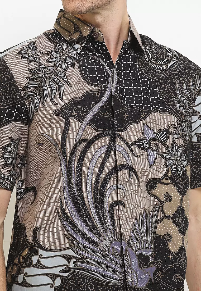 Jual Rianty Batik Hem Kemeja Lengan Pendek Pria Furing Mahalino Katun ...