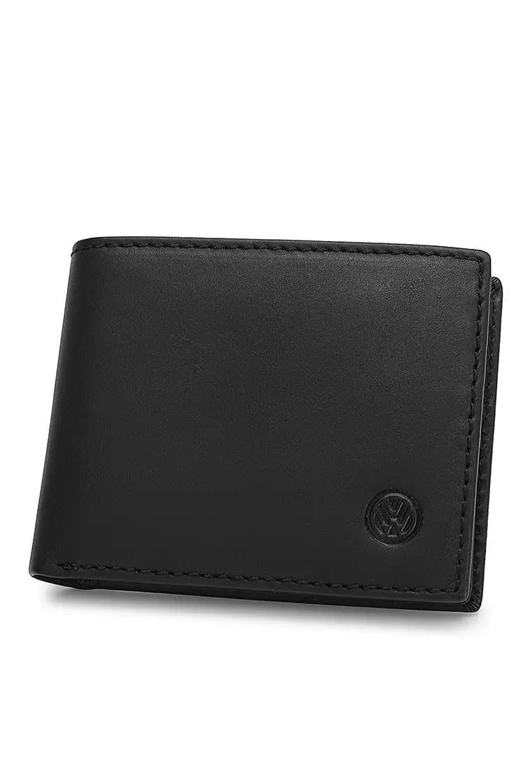 Buy Volkswagen Men's RFID Genuine Leather Bi Fold Center Flap Short ...
