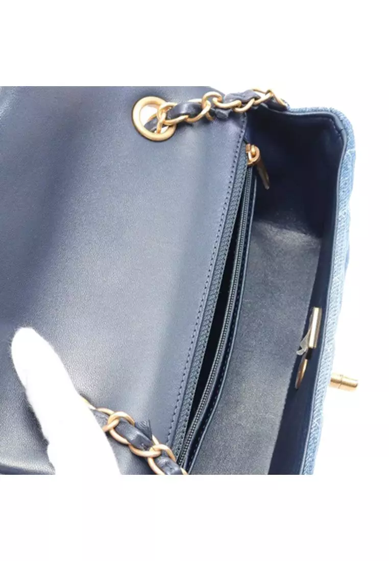 Buy Chanel Pre-Loved Chanel Mini Rectangular Quilted Washed Denim Flap ...