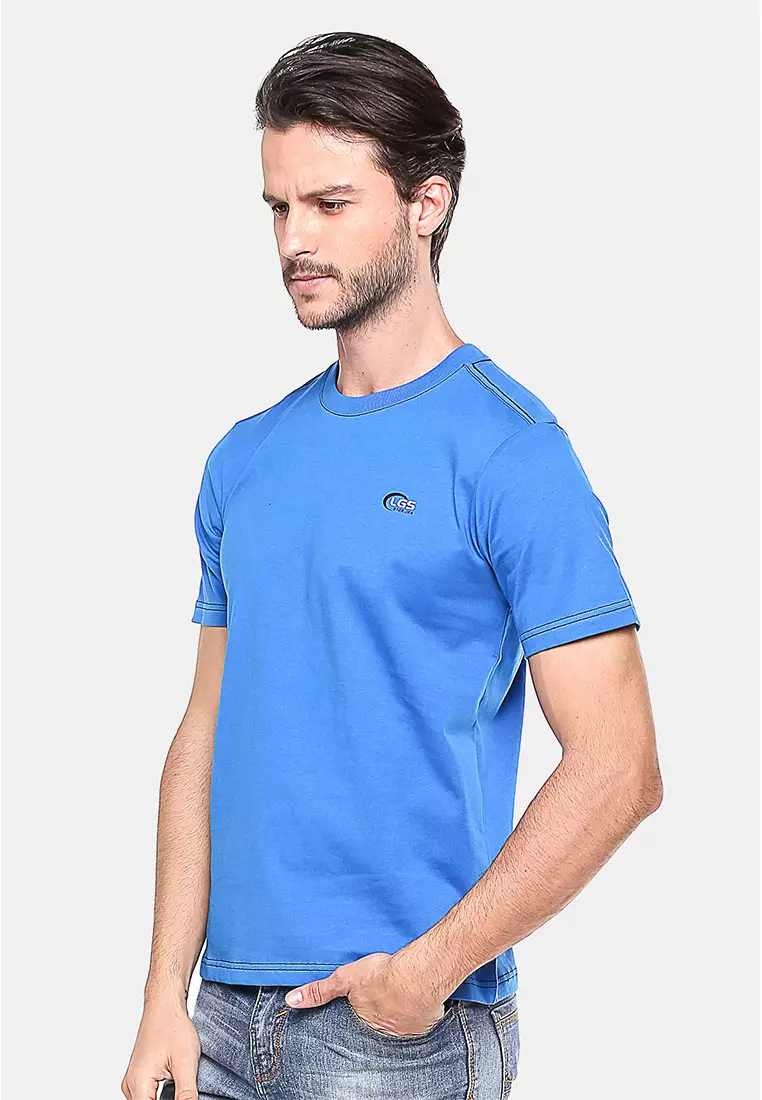 Jual LGS LGS - Slim Fit - Kaos Casual - Biru Cerah - Logo LGS Original ...