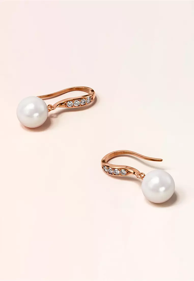 Buy Krystal Couture Chivalry Pearl Drop Earrings Embellished with ...