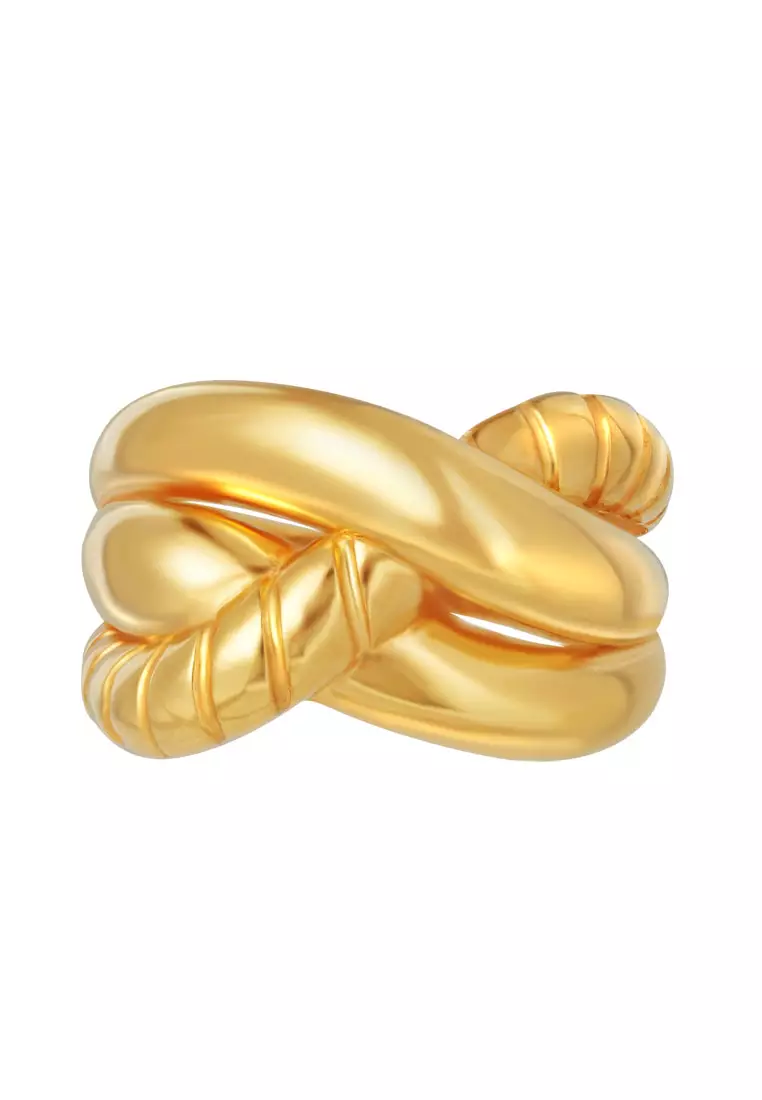 Buy TOMEI TOMEI Knotted Ring, Yellow Gold 916 2025 Online | ZALORA ...