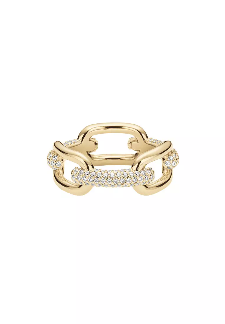 Jual Daniel Wellington Crystal Link Ring Gold Fashion Ring for women ...