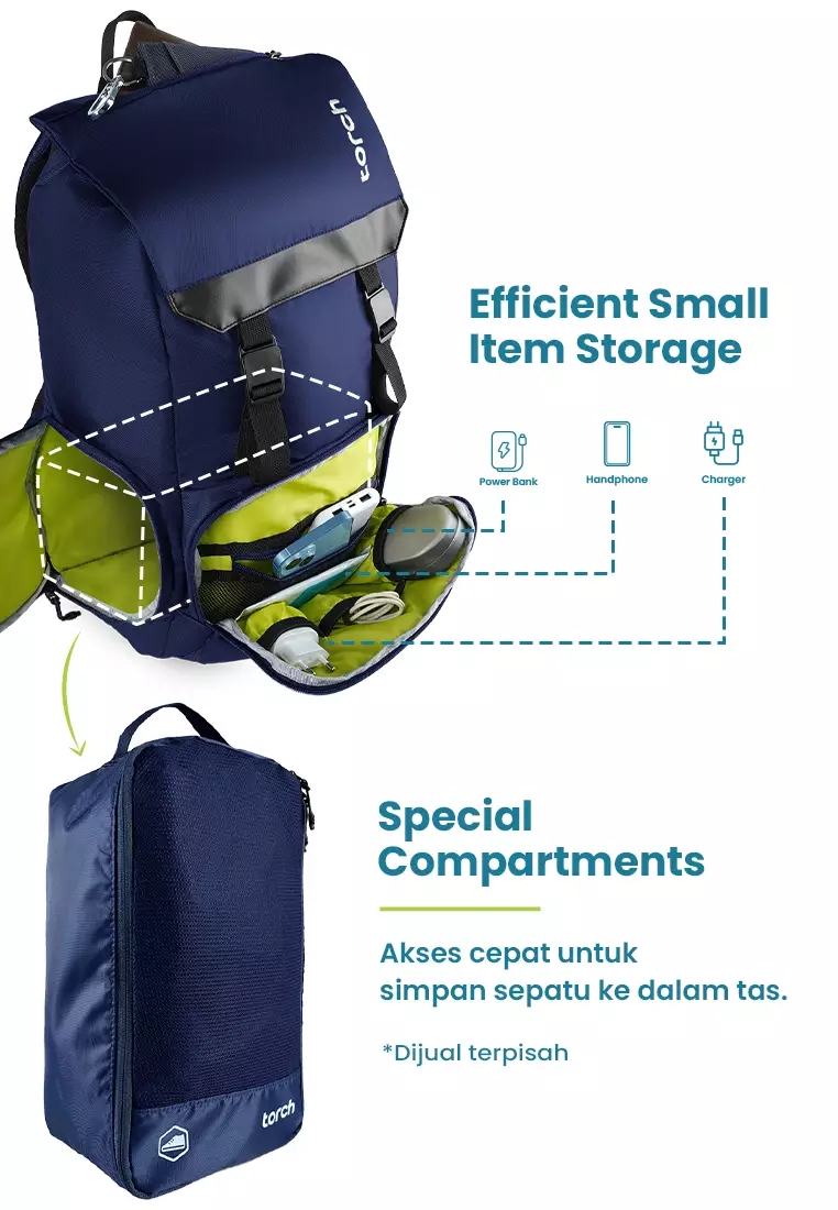 Jual TORCH.ID Torch Gatra Navy Backpack Original 2025 | ZALORA Indonesia