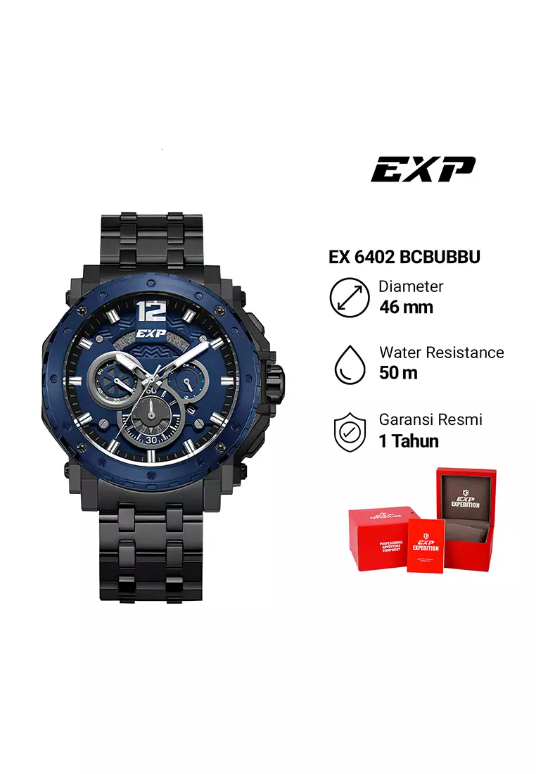 Jual Expedition Expedition - Jam Tangan Analog Pria - Black Case Blue ...