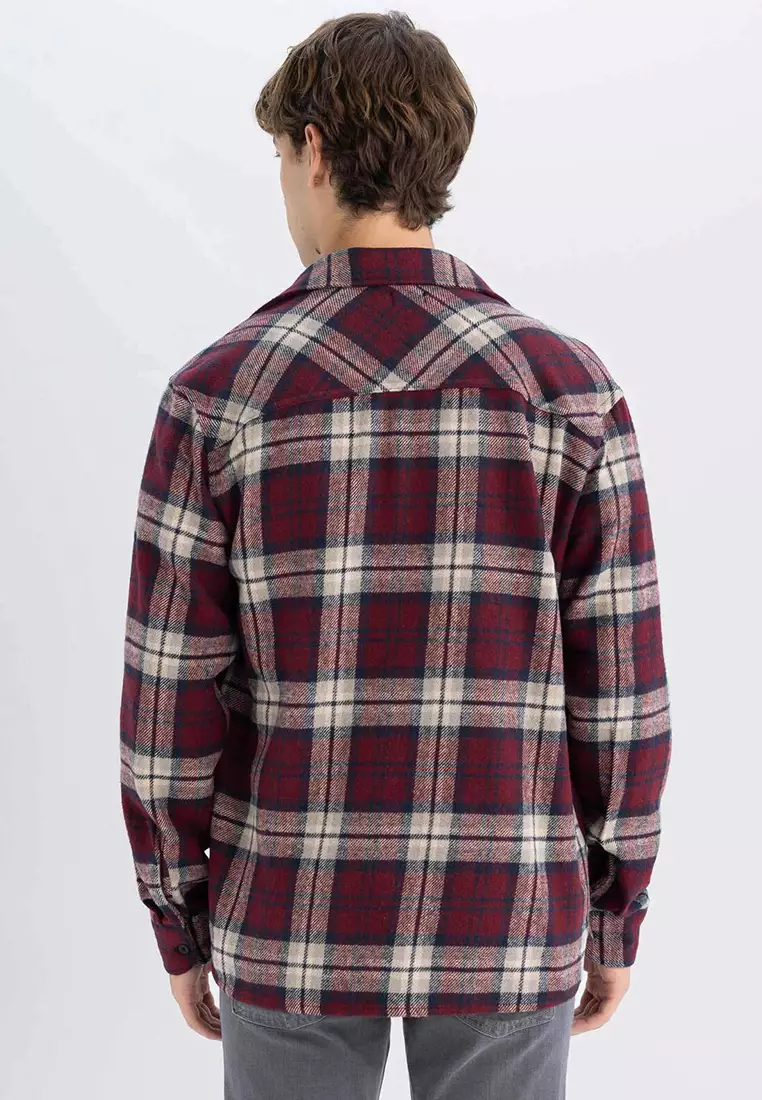 Buy DeFacto Checkered Overshirt 2025 Online | ZALORA