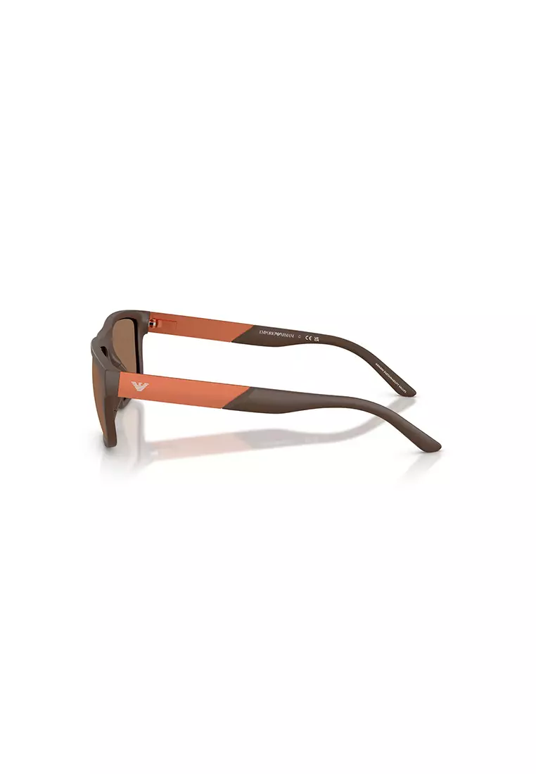 Buy Emporio Armani Men Rectangle Frame Brown Sunglasses, UV Protection ...