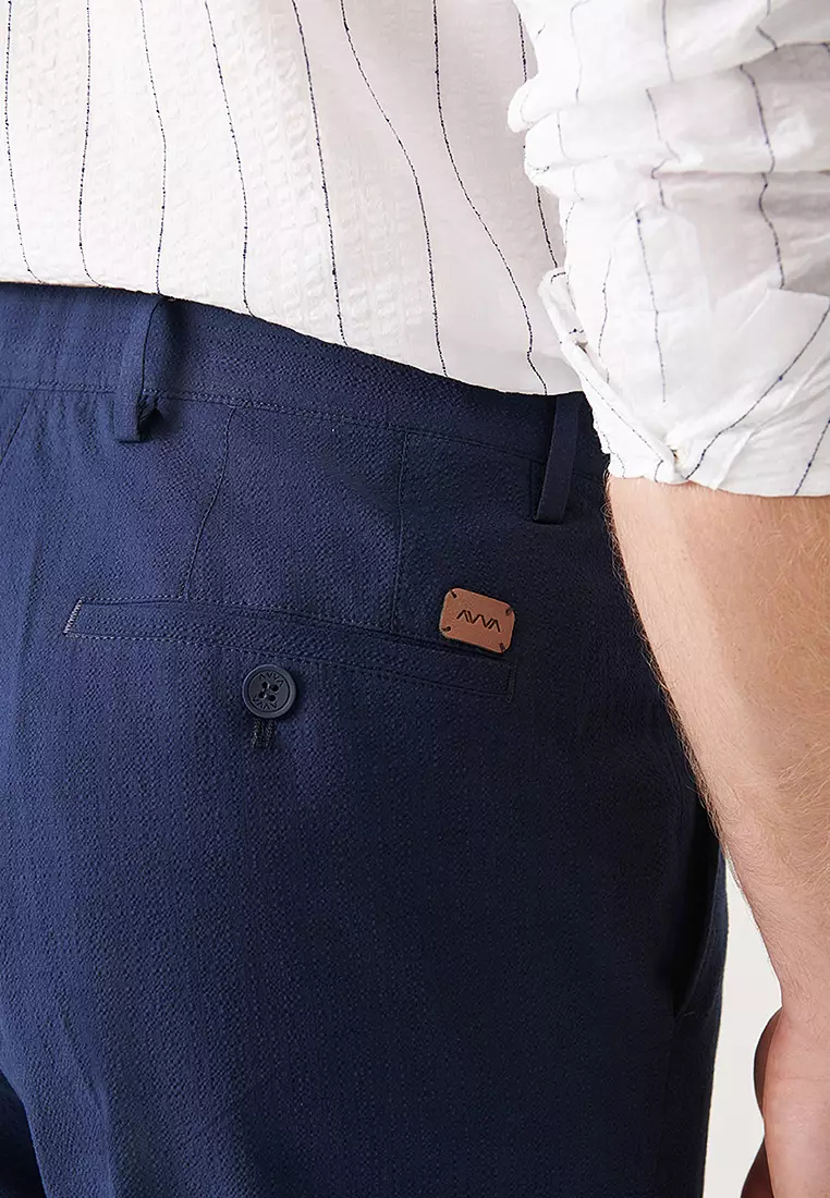 Buy Avva Mens Lycra Relaxed Fit Trousers with Side Pockets 2025 Online ...