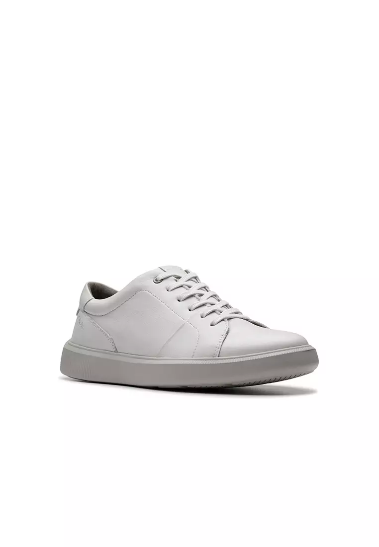 Buy CLARKS Mens Brodin Lace Sneakers - White Leather Online | ZALORA ...