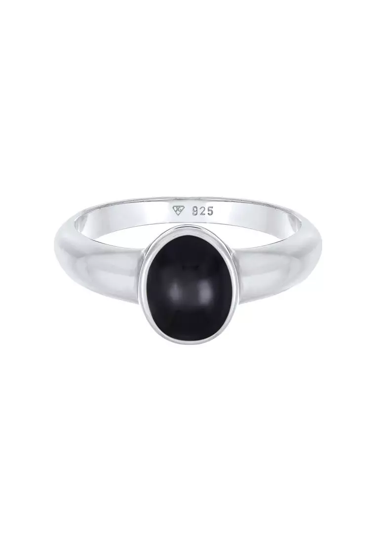 Buy Kuzzoi Ring Men Oval Basic with Onyx in 925 Sterling Silver 2026 ...