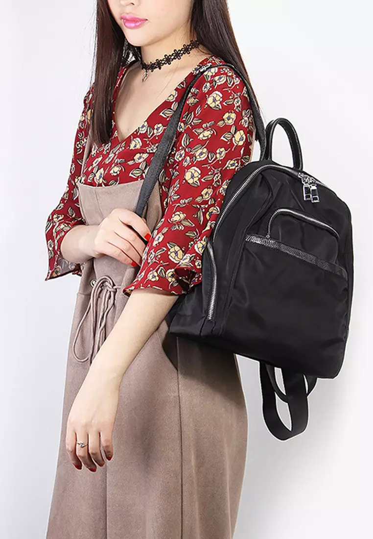 Buy ZITIQUE Lightweight leather nylon Oxford backpack. 2025 Online ...