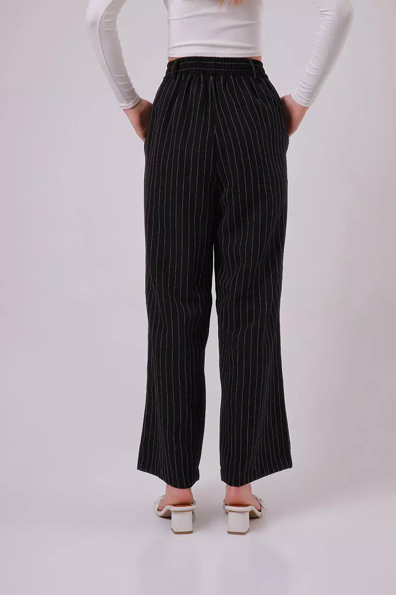 Jual Berrybenka Label Sofia Reign Stripes Pants Black Original 2025 ...