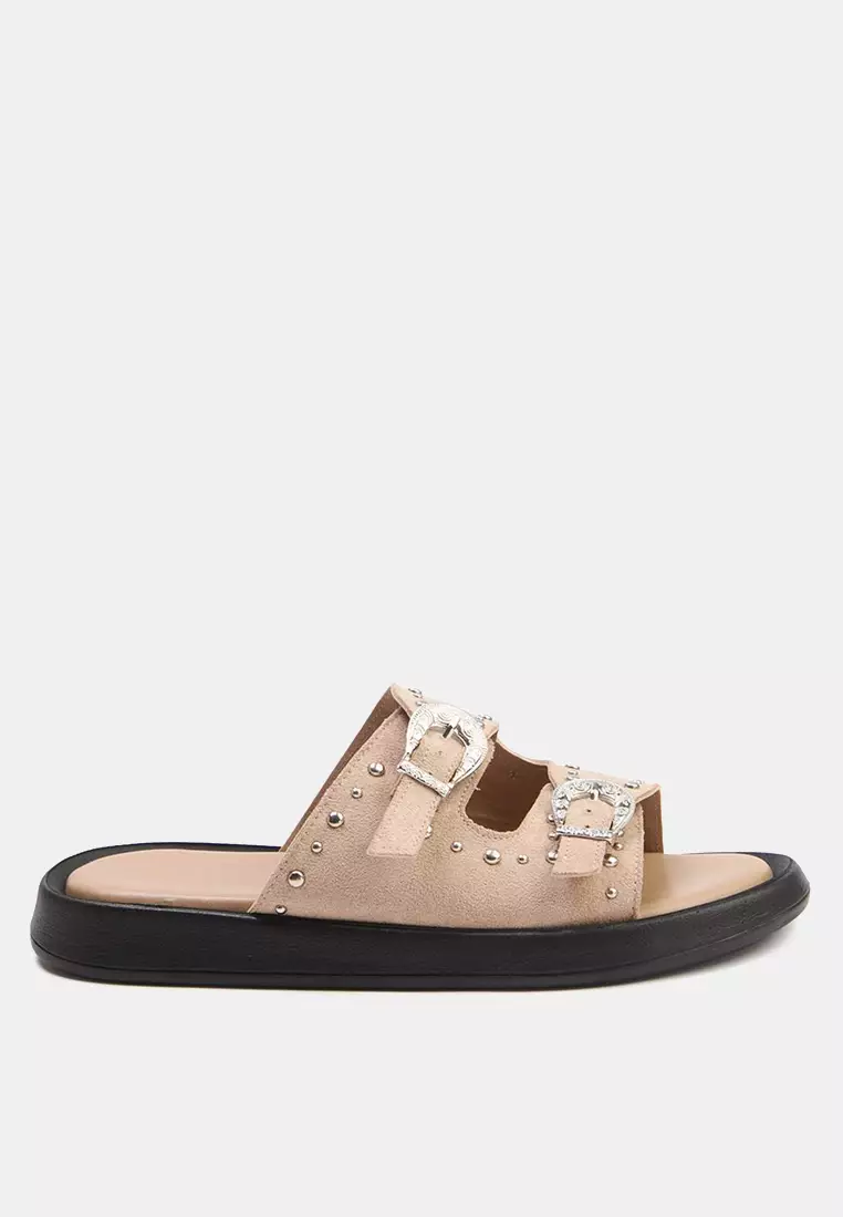 Jual Trendyol Stud Detail Buckled Sandals Original 2026 | ZALORA ...