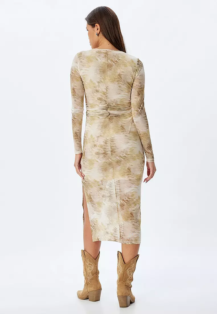 Buy KOTON Ruched Slit Midi Dress 2026 Online | ZALORA Philippines