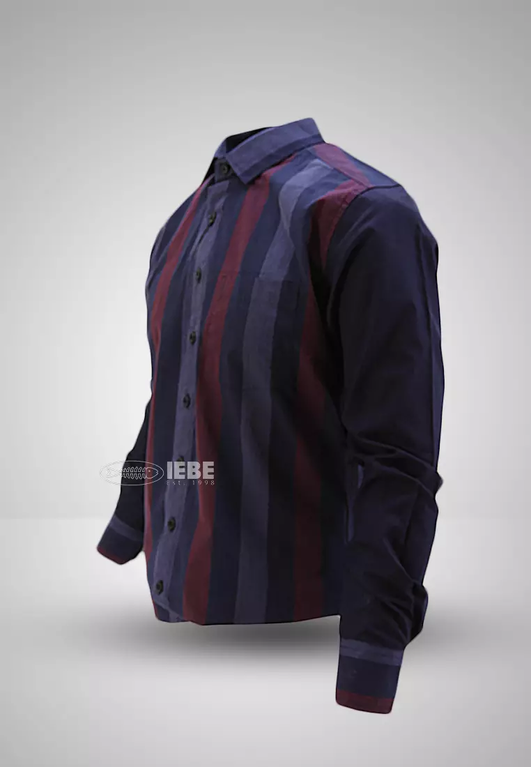 Jual IEBE Kemeja Pria Lengan Panjang IEBE Kasual B3AH8007 Original 2024 ...