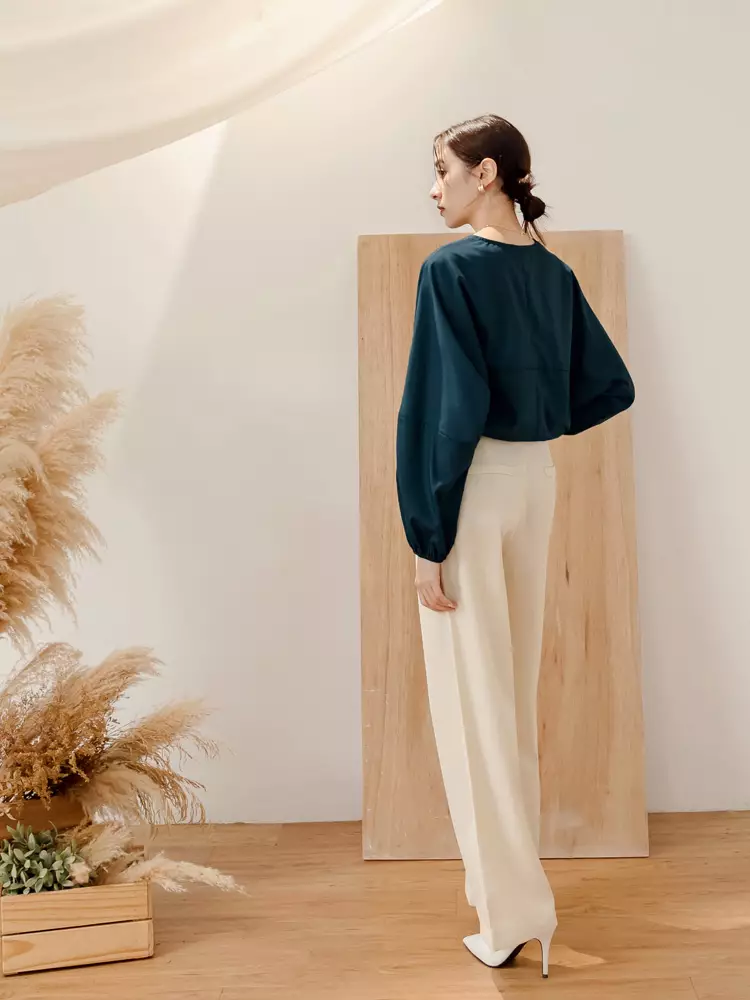 OBSTYLE Round Neck Drop-Shoulder Loose Drop-Shoulder Top [AB18914] 2024 ...