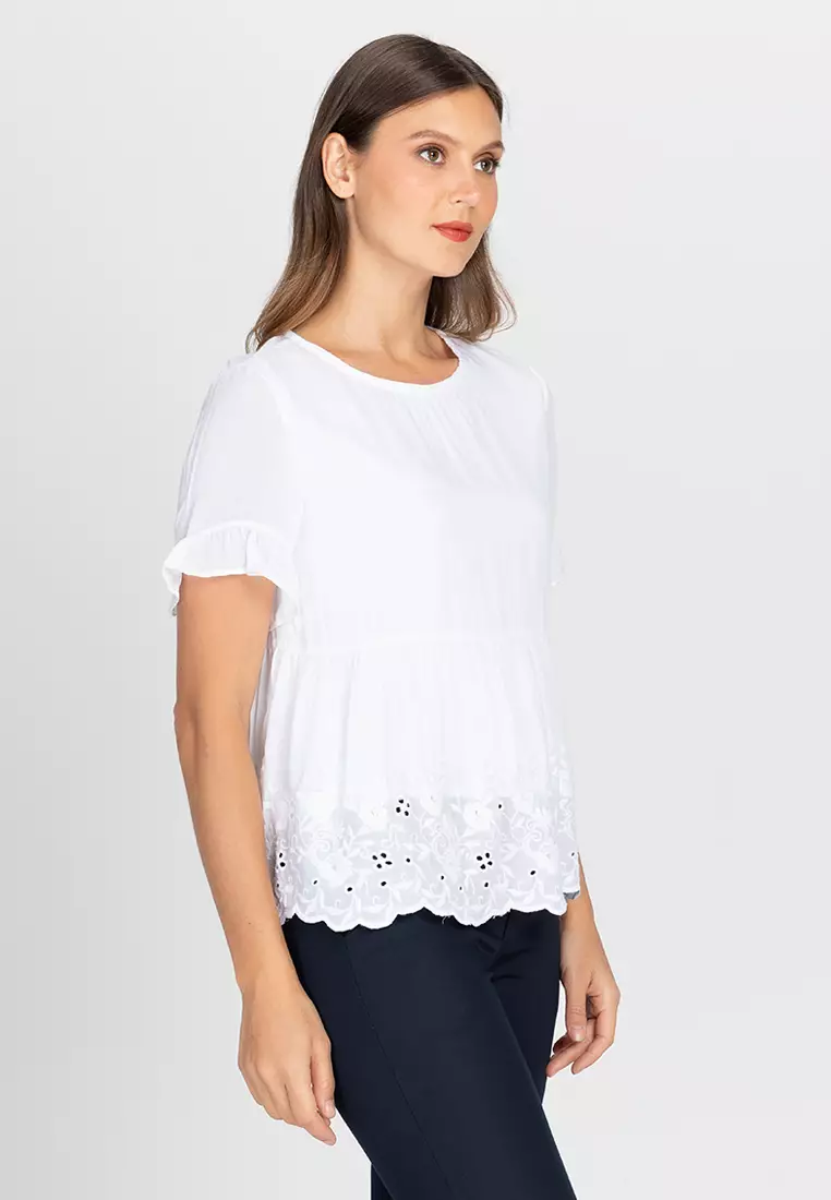 Buy BADOMODA Bendela Babydoll Embro Edge Top 2026 Online | ZALORA ...