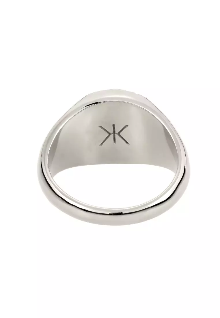 Buy Kuzzoi Men's Silver Spiral Signet Ring 2026 Online | ZALORA