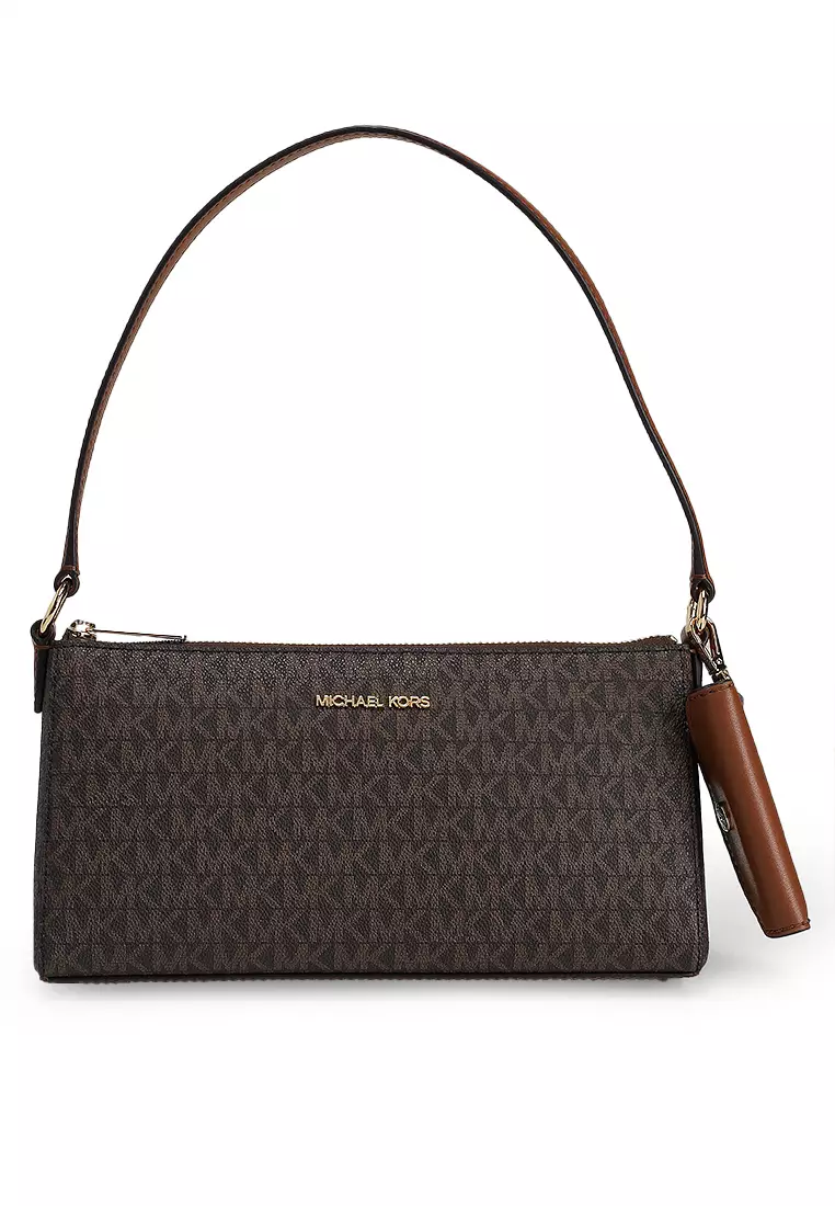 Jual MICHAEL KORS Vincent Monogram Medium Pouchette Bag With Card Case ...