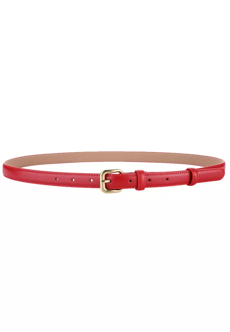 Buy Kings Collection Red Women's Leather Belts with Gold Buckle ...