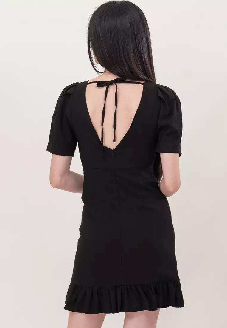 Buy Plain B. Plain B. Linen Short Sleeve Slim Fit Mini Dinner Dress ...