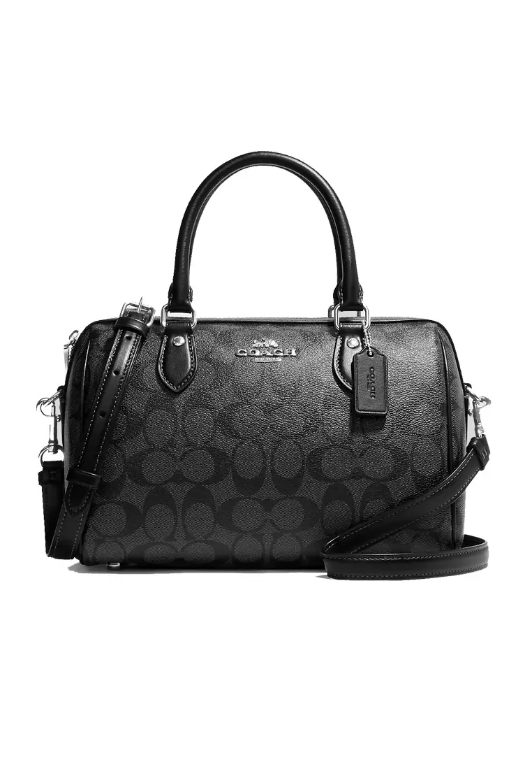 Jual Coach COACH Rowan Satchel In Signature Canvas Graphite/Black CH280 ...