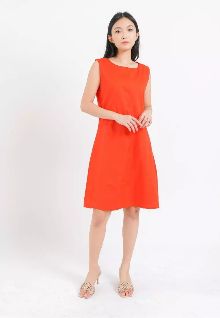 Jual MILLE FLEUR Felice Casual Dress Red Original 2025 | ZALORA Indonesia